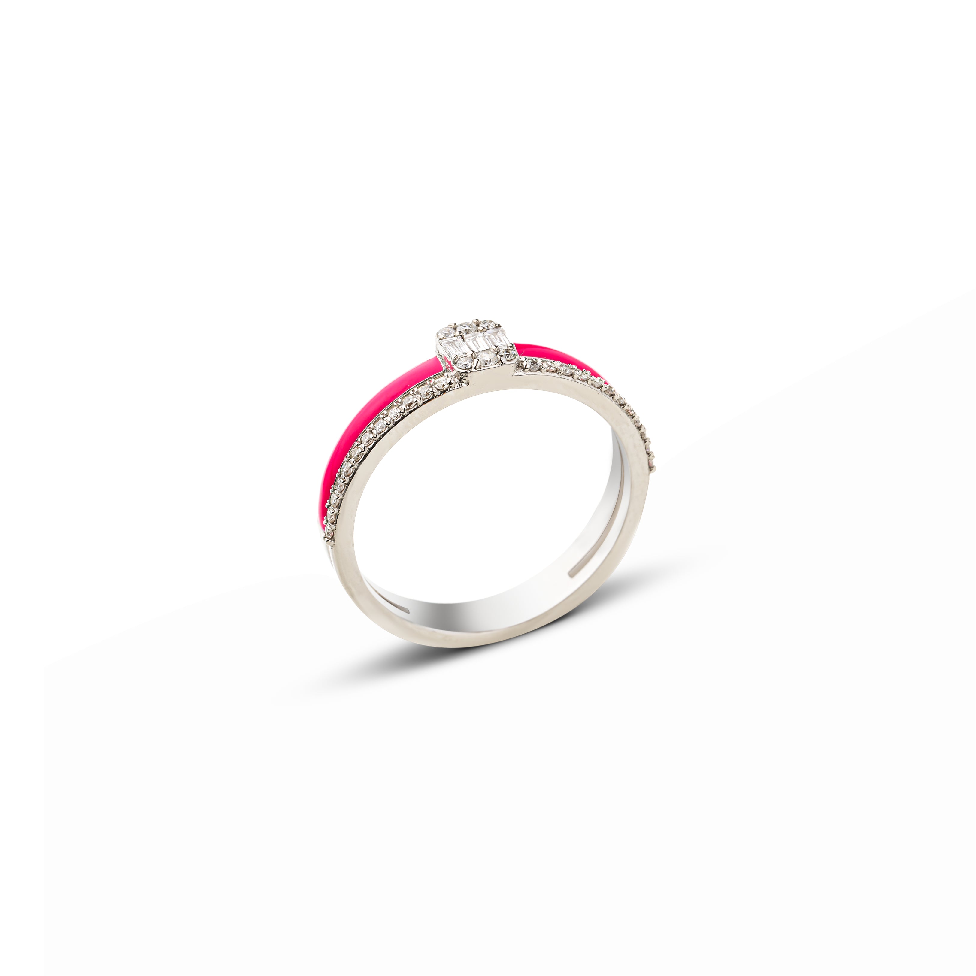18ct Gold Neon Pink Candy Ring with Diamonds – Didosh